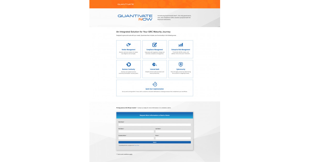 Quantivate Launches GRC Solution Built to Scale With Financial ...