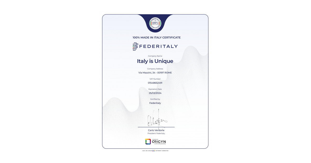 Tradition Meets Innovation—A Digital Certificate for Authentic Italian ...