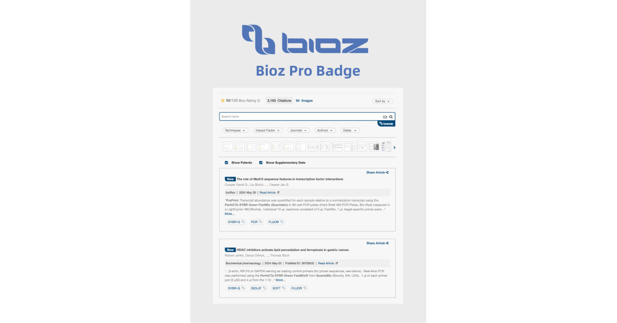 Bioz and Quantabio Launch AI-Driven Citation Widgets to Provide ...