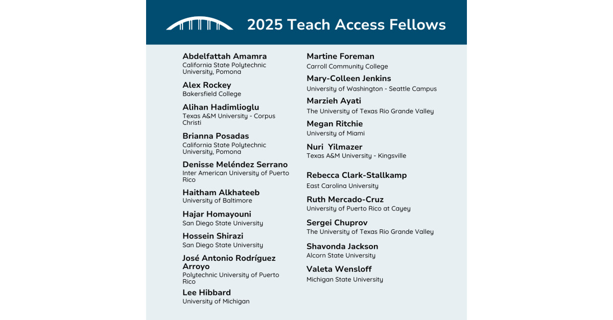 Teach Access Announces Its National Fellowship 2025 Cohort | Newswire