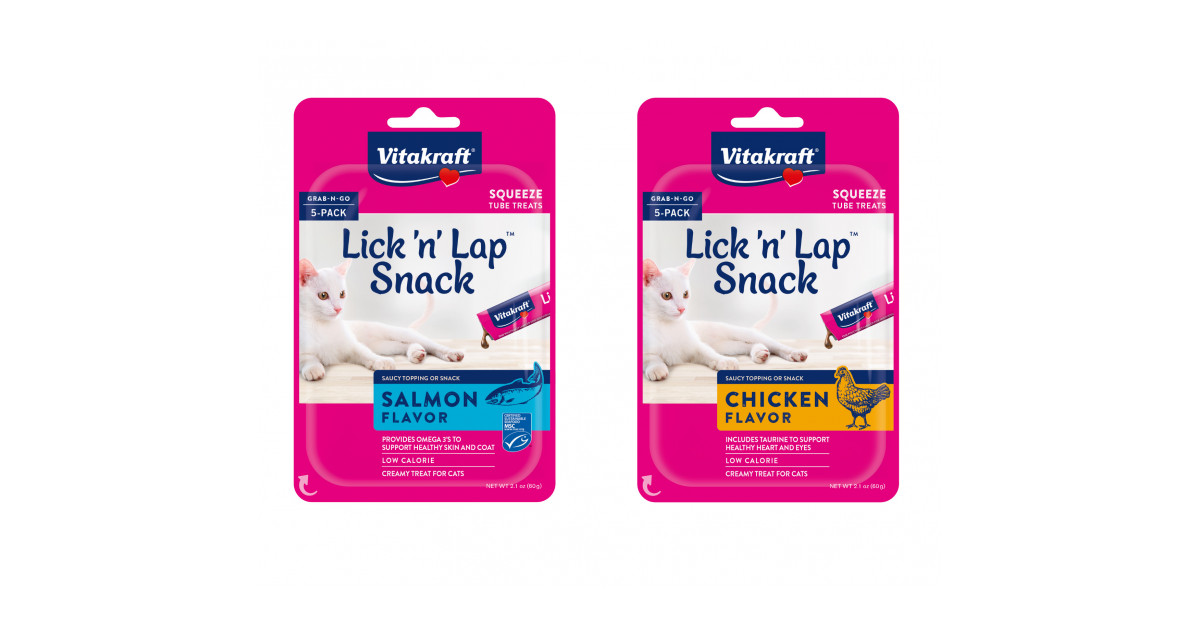 Vitakraft Lick 'N' Lap Snacks Named Best Cat Treats of 2022 | Newswire