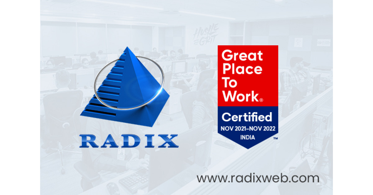 Radixweb Bags Great Place to Work® Certification | Newswire