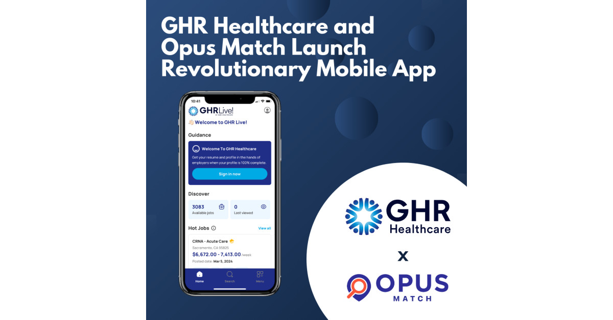 GHR Healthcare and Opus Match Launch Revolutionary Mobile App | Newswire