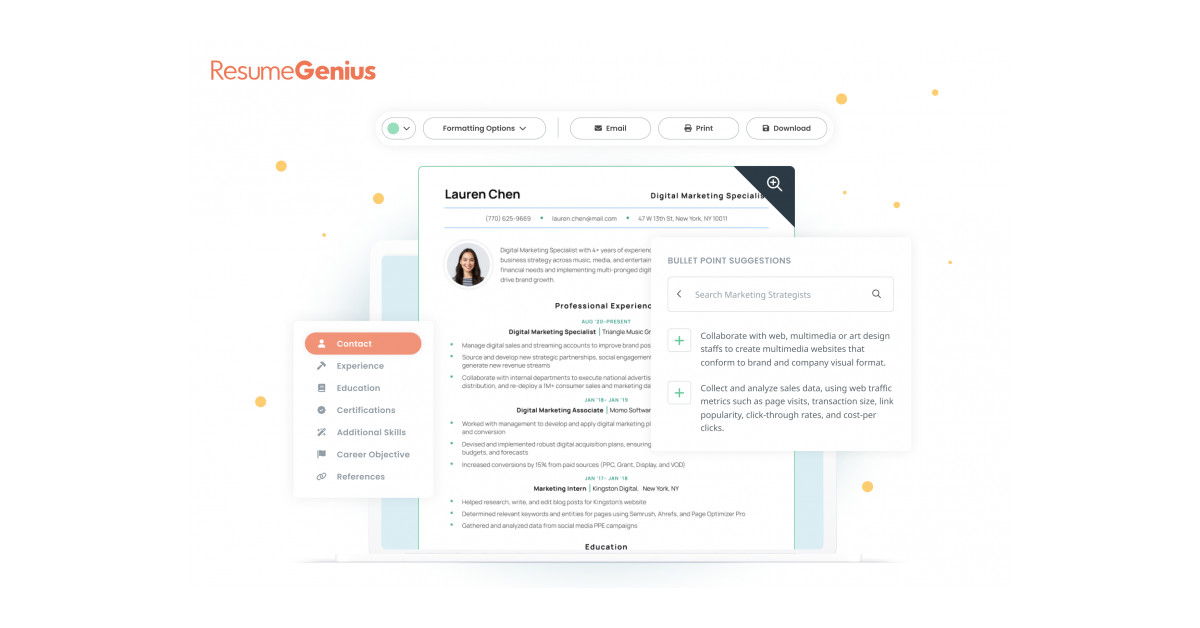 Resume Genius Launches New AI-Powered Resume Builder Software | Newswire