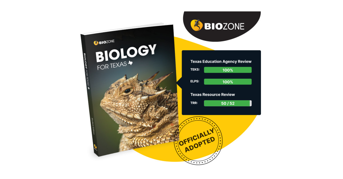 BIOZONE’s High School Biology for TEXAS Receives Prestigious 'High ...