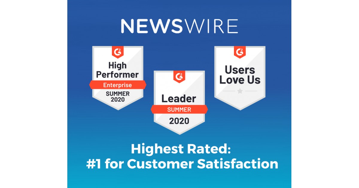 Newswire Ranks No. 1 by G2 for Summer 2020; Recognized as Top Press ...