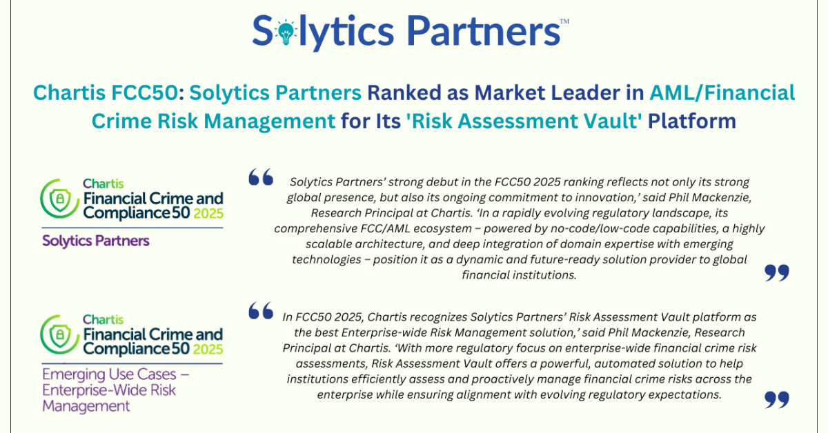 Solytics Partners Ranked #1 in Enterprise-Wide Risk Management by ...
