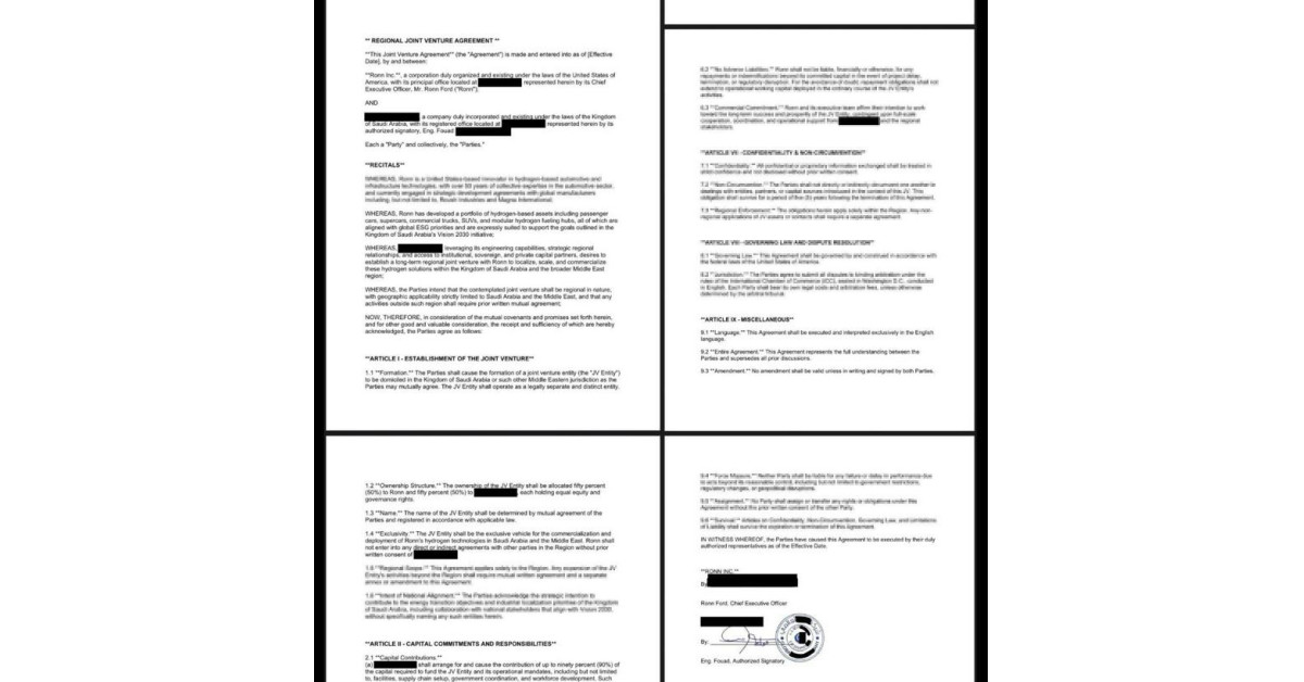 Budget Approval Expected Saturday for RONN Inc.-Saudi Arabia Hydrogen ...