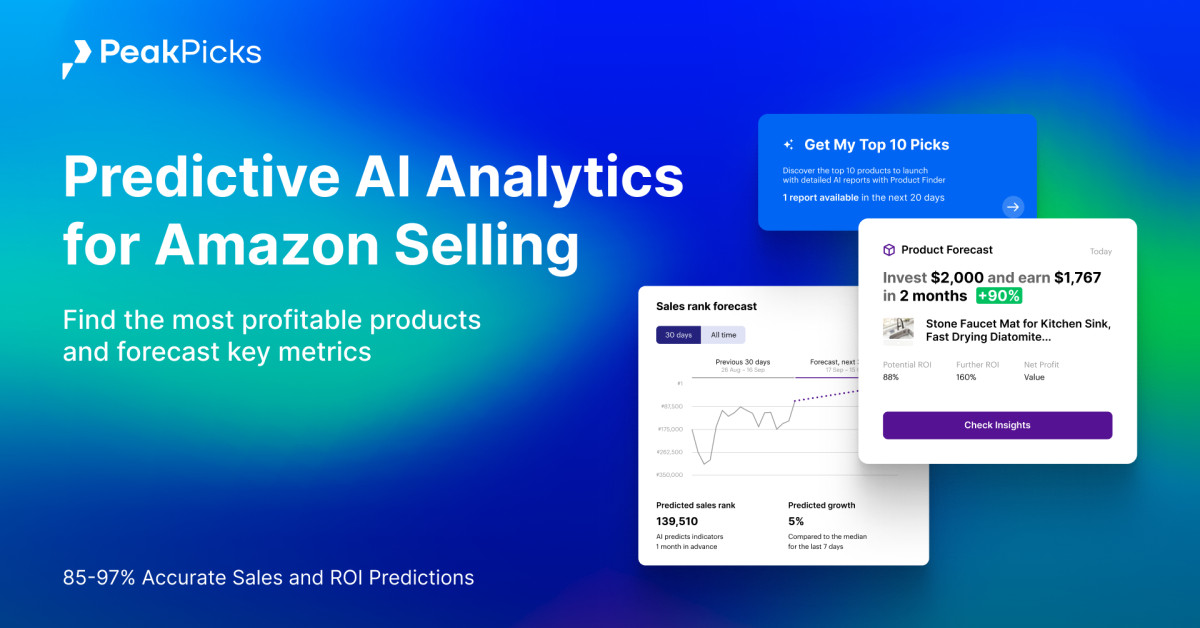 PeakPicks - New AI Tool That Predicts Future Sales and ROI of Any Product on Amazon Reaches 1000 ...