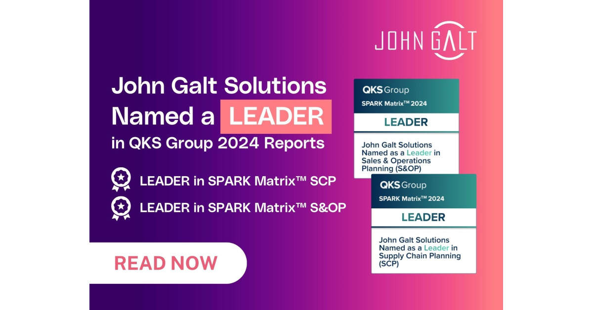 John Galt Solutions Named a Leader in Two QKS Group 2024 SPARK Matrix(TM) Reports: Supply Chain ...