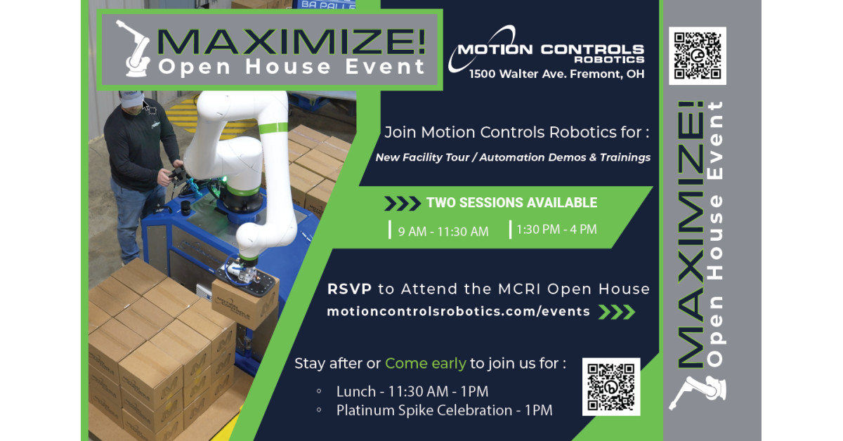 Motion Controls Robotics Hosting 'Maximize' Open House Event to ...