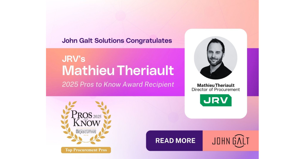John Galt Solutions Congratulates JRV's Mathieu Theriault, a 2025 Pros ...