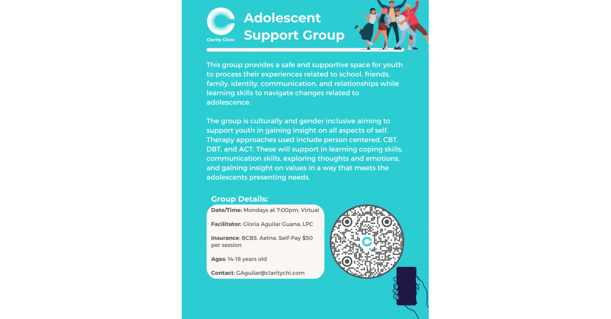 Clarity Clinic Launches Adolescent Support Group | Newswire