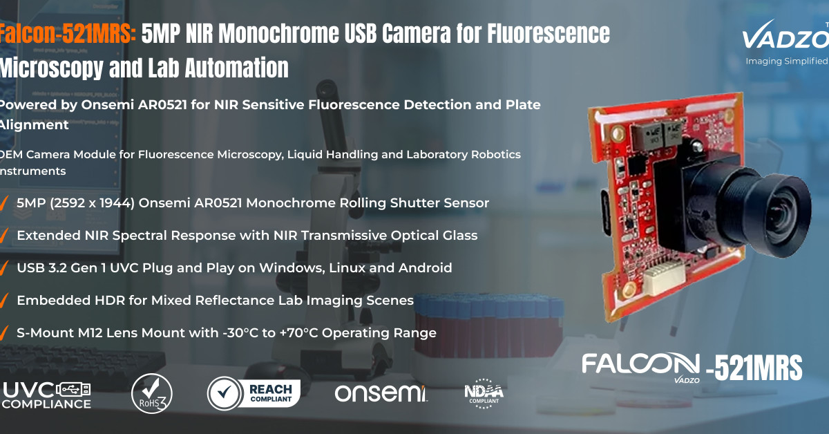 Vadzo Launches Falcon-521MRS-Based Fluorescence Microscopy Camera ...