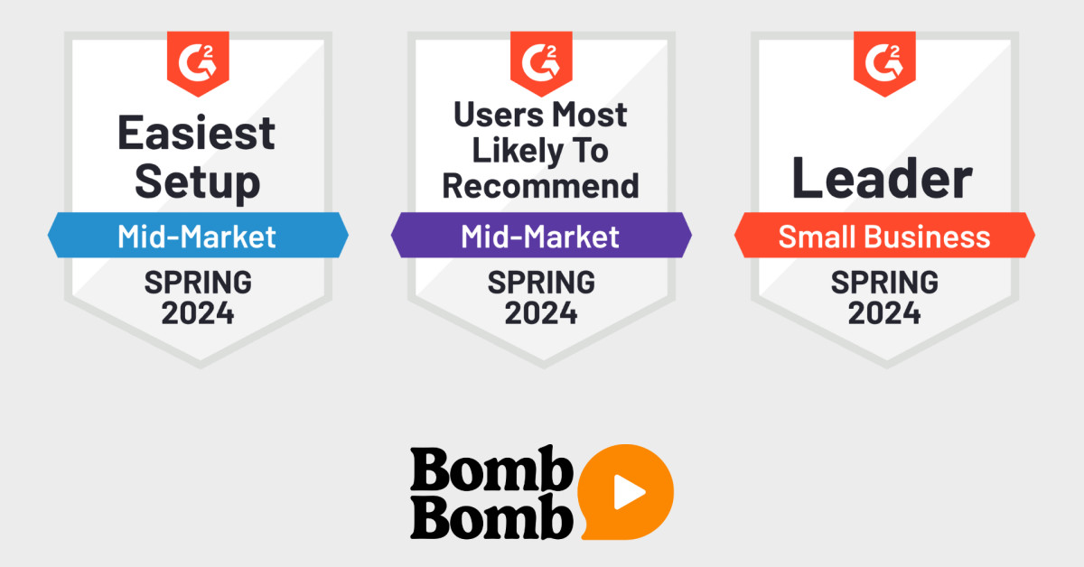 BombBomb Wins 7 G2 Badges in 2 Categories | Newswire